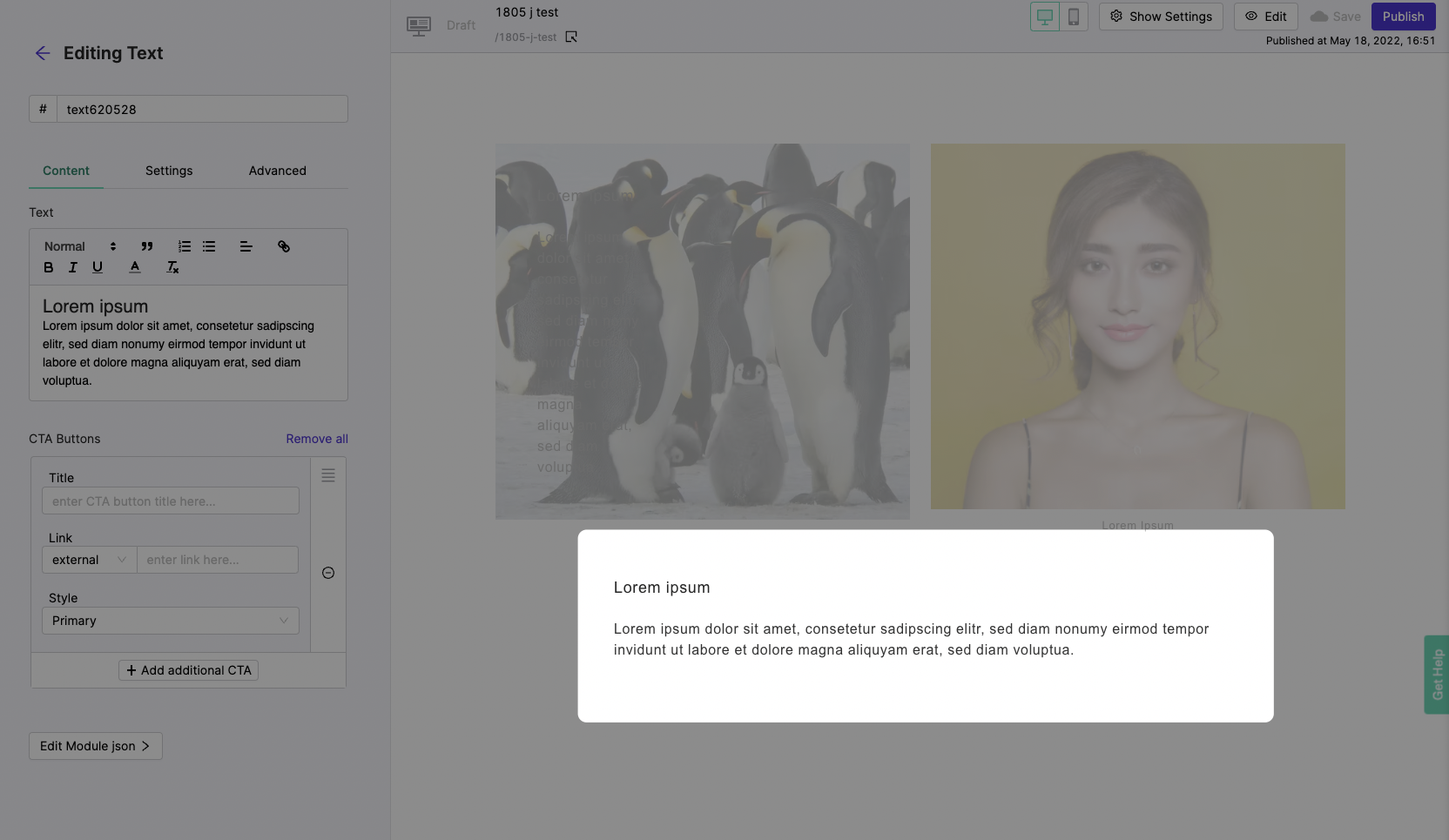 Text Module – Help Center